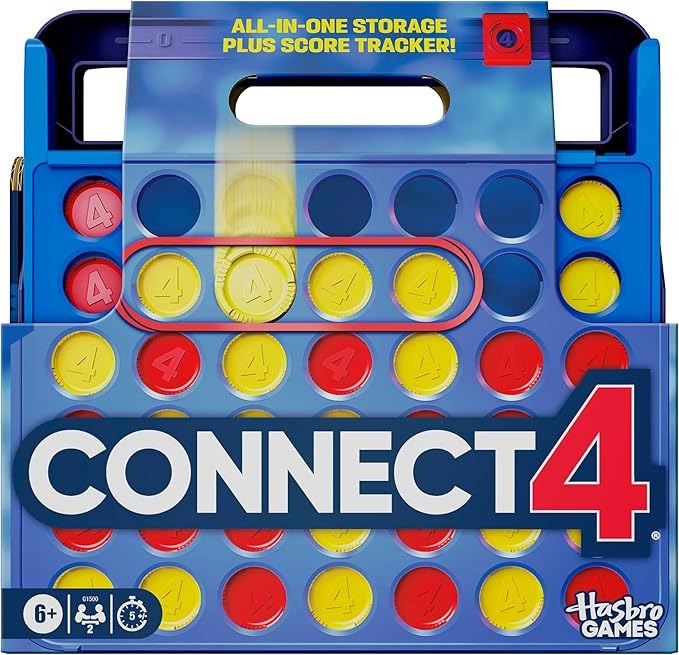 Official Hasbro Games Connect 4 Game (2025 Edition) | All-in-1 Storage